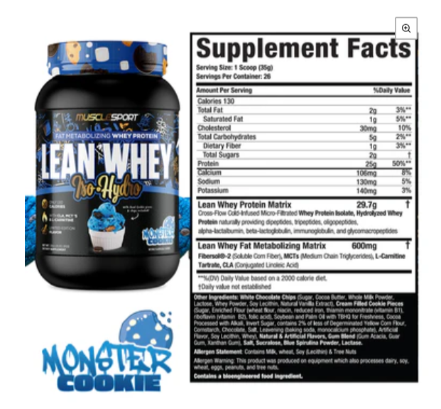 Lean whey protein monster cookie – Fit Pharm Nutrition