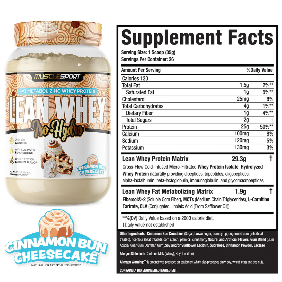 Lean whey protein Cinnabon cheesecake – Fit Pharm Nutrition
