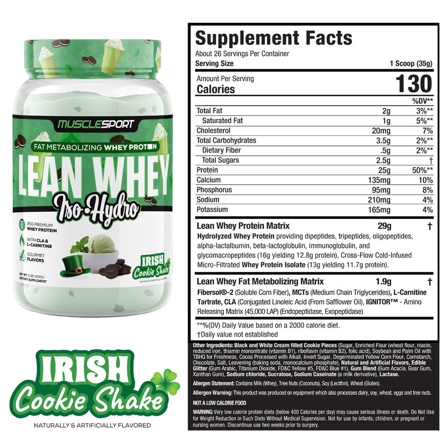 Lean whey protein 2lb Irish cookie – Fit Pharm Nutrition